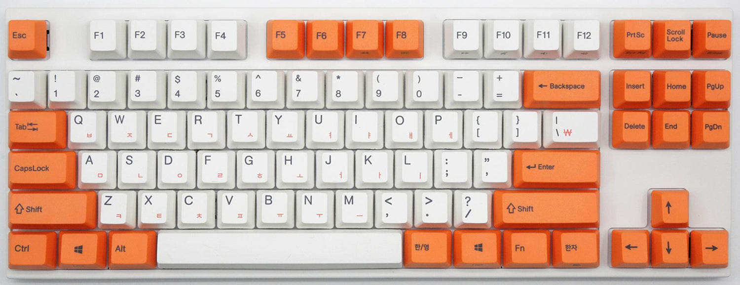 Varmilo VA87M Orange and White White LED TKL Dye Sub PBT Mechanical Ke