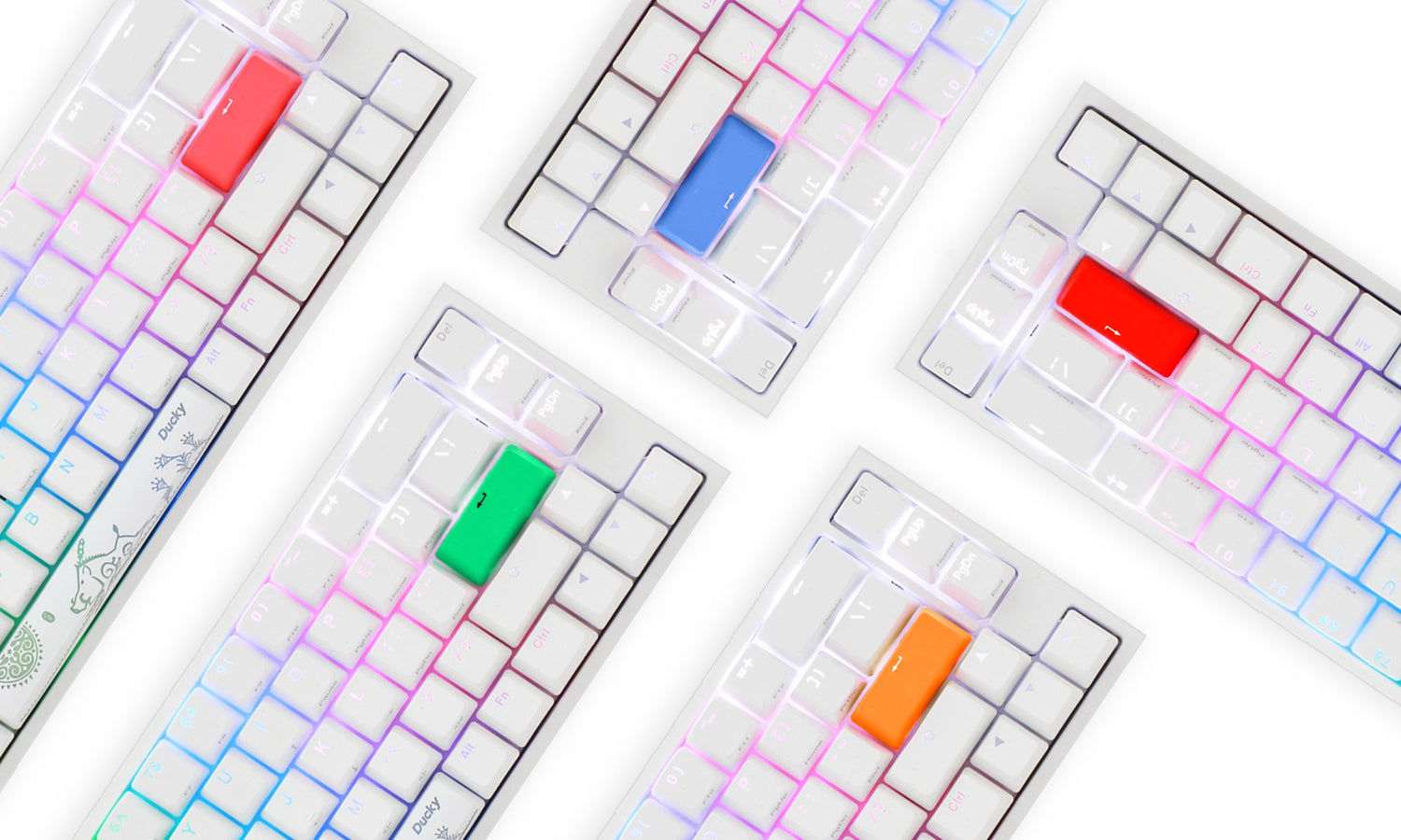 Ducky One 2 SF RGB Pure White 65% Double Shot PBT Mechanical Keyboard