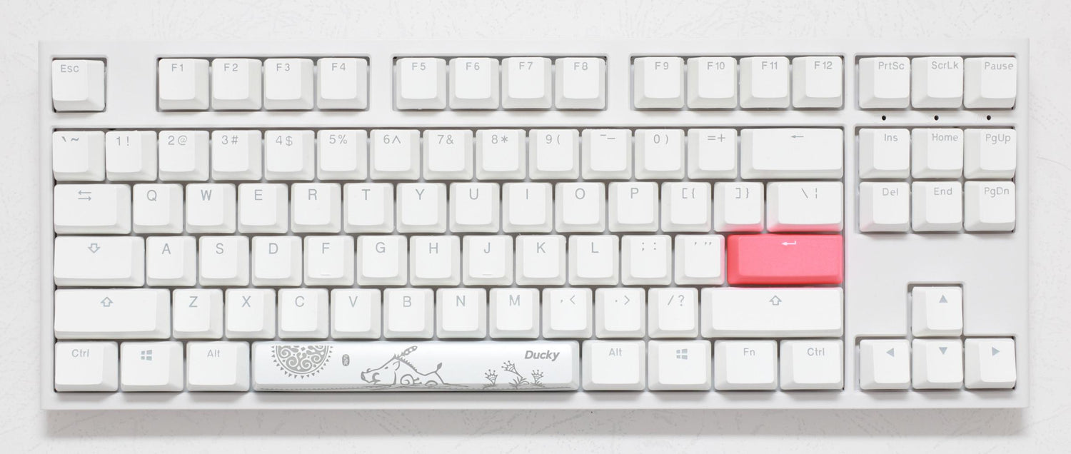 Ducky One 2 TKL RGB Pure White RGB LED Double Shot PBT Mechanical Keyb