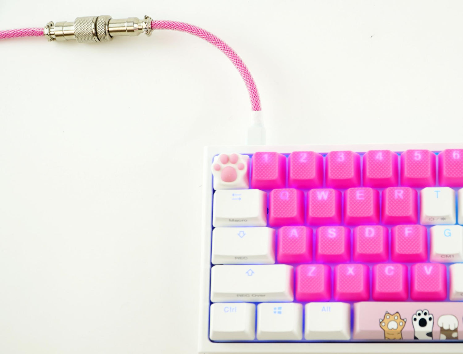 Kraken Pink Sleeved Aviator Universal USB Keyboard Cable