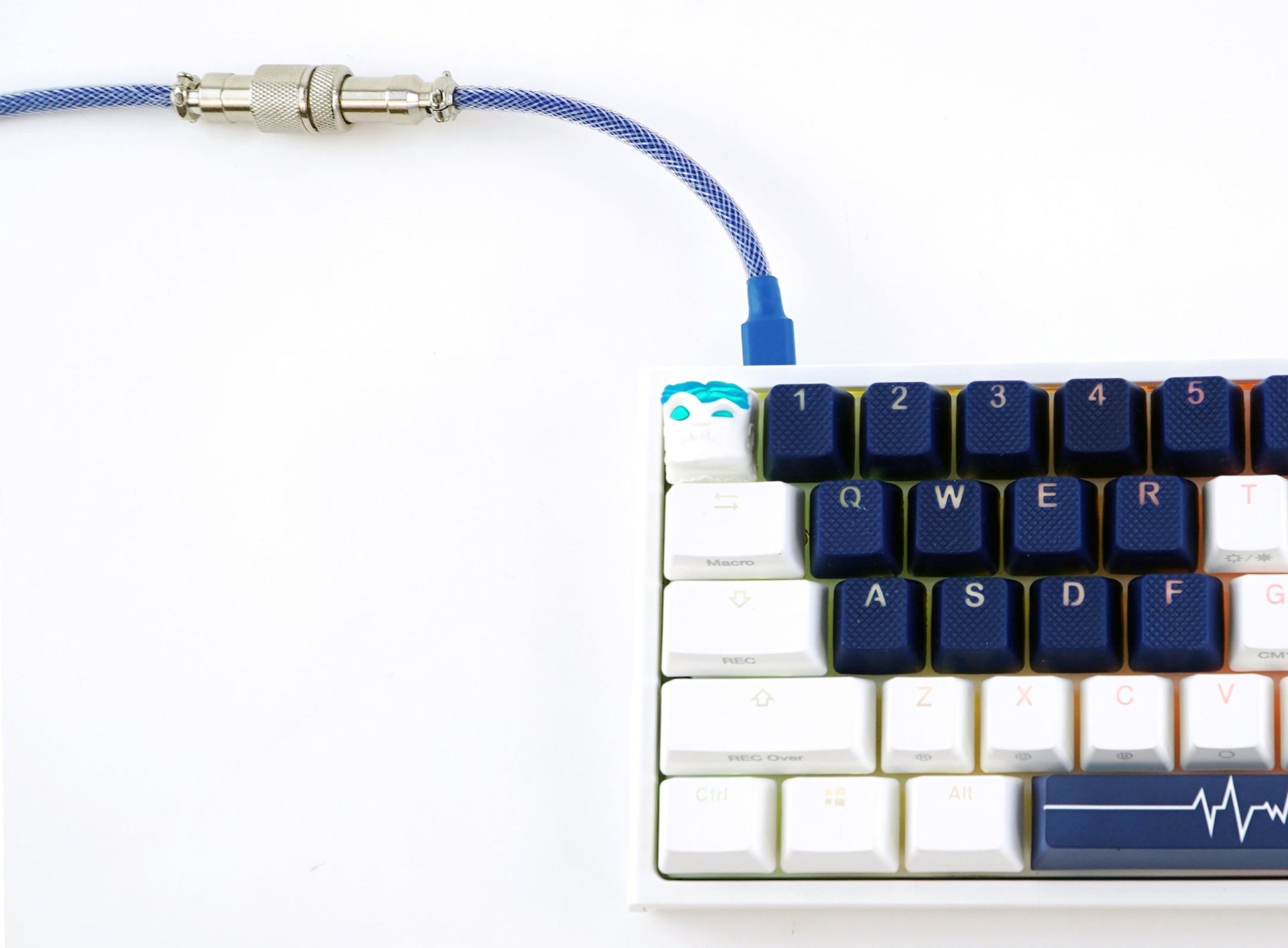 Kraken Navy Blue Sleeved Aviator Universal USB Keyboard Cable