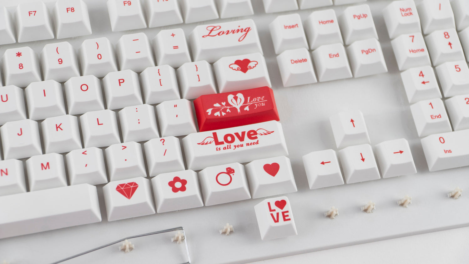 KBParadise Love Red 111 Key Cherry Profile Dye Sub PBT Keycap Set