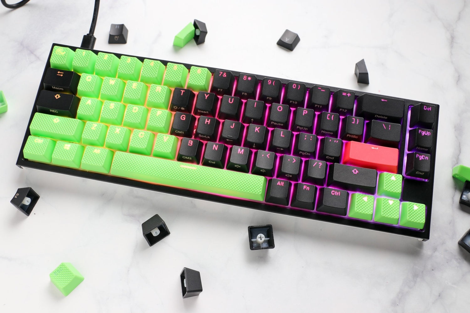 Ducky Green Backlit 31 Key OEM Profile Double Shot ABS Rubber Keycap S