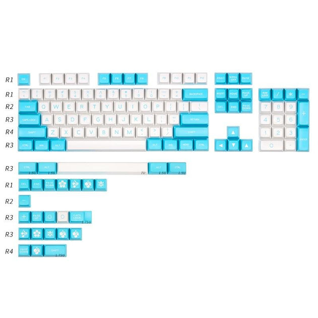 Maxkey Cyan 130 Key SA Profile Double Shot ABS Keycap Set