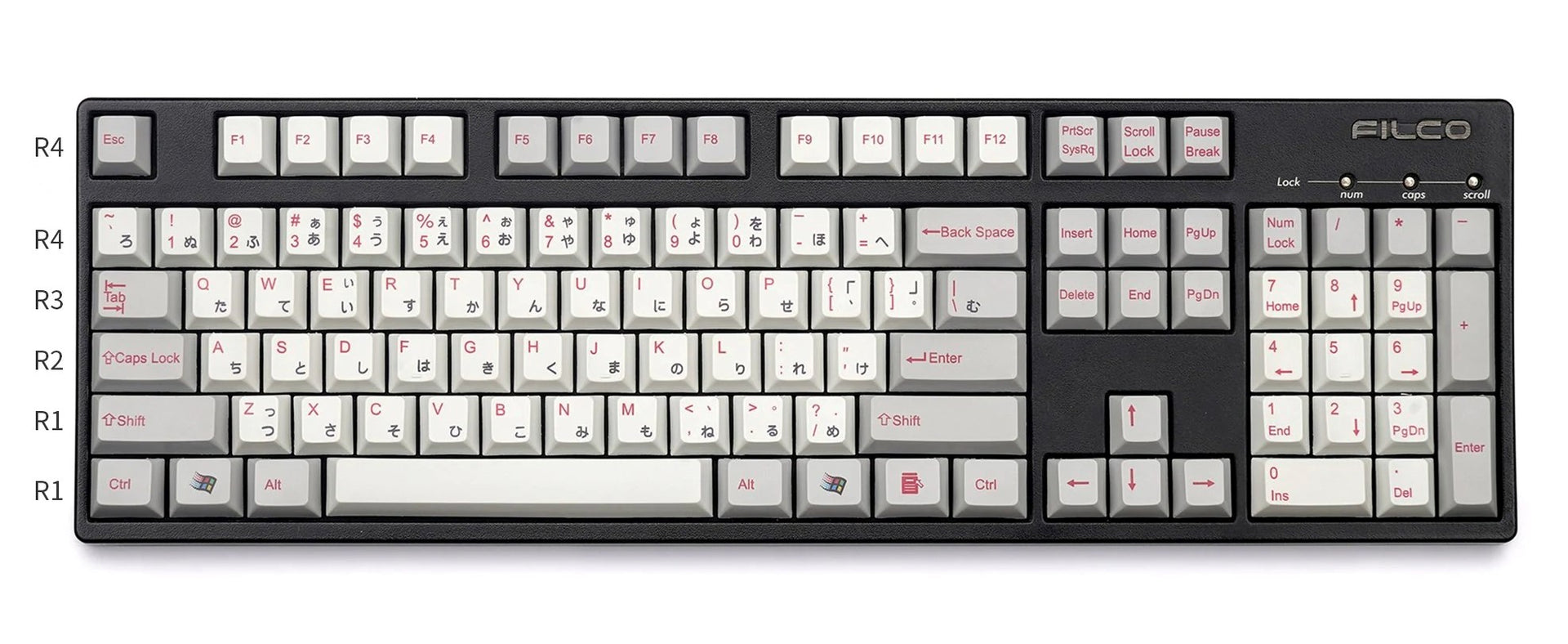 KBDFans White / Japanese 108 Key Cherry Profile Dye Sub PBT Keycap Set
