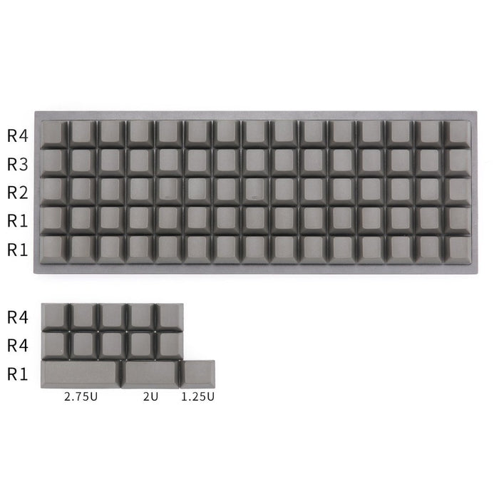 EnjoyPBT PBT Blank Ortholinear Keycap Set Dark Grey