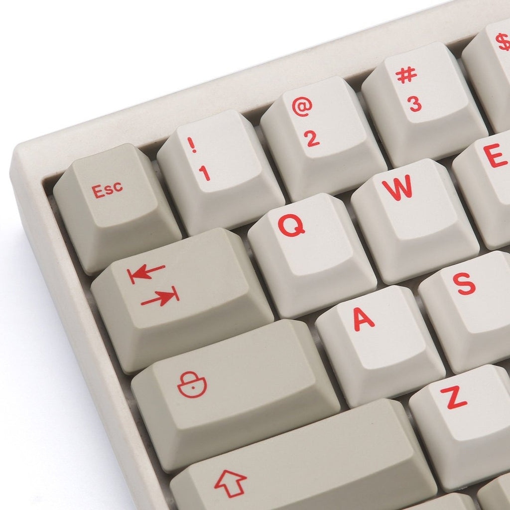 KBDFans Red / White 60 Key OEM Profile Dye Sub PBT Topre Keycap Set