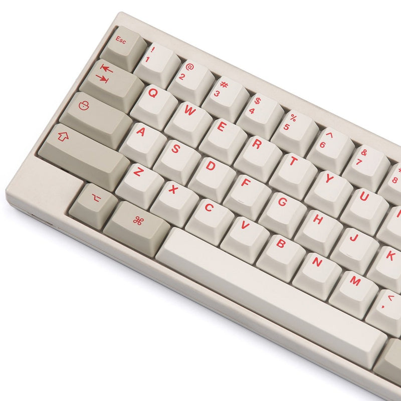 KBDFans Red / White 60 Key OEM Profile Dye Sub PBT Topre Keycap Set