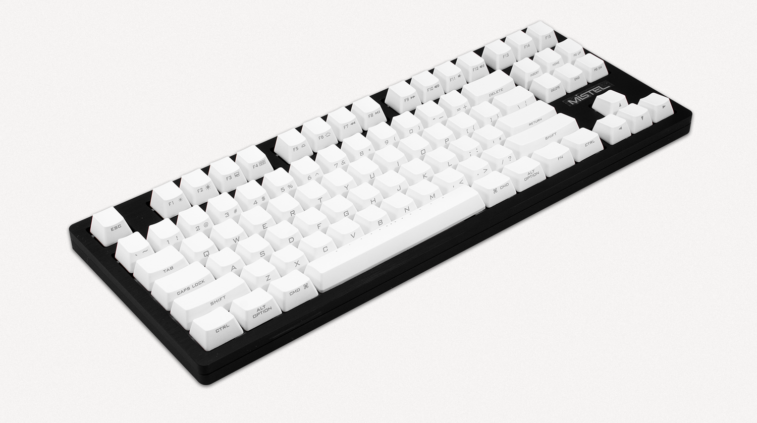 Mistel Sleeker Black Aluminum TKL White LED Dye Sub PBT Mechanical Key