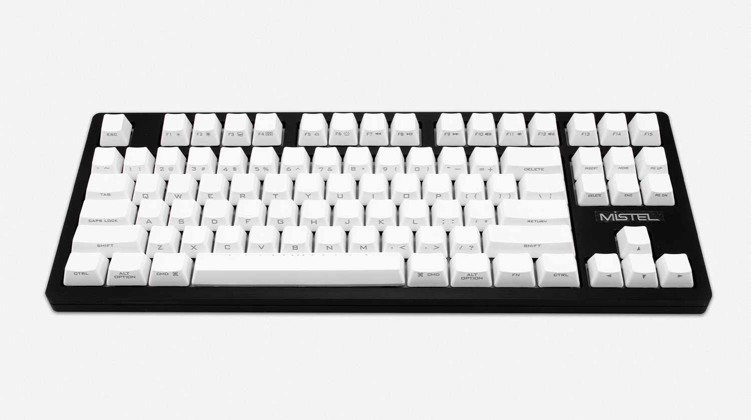 Mistel Sleeker Black Aluminum TKL White LED Dye Sub PBT Mechanical Key