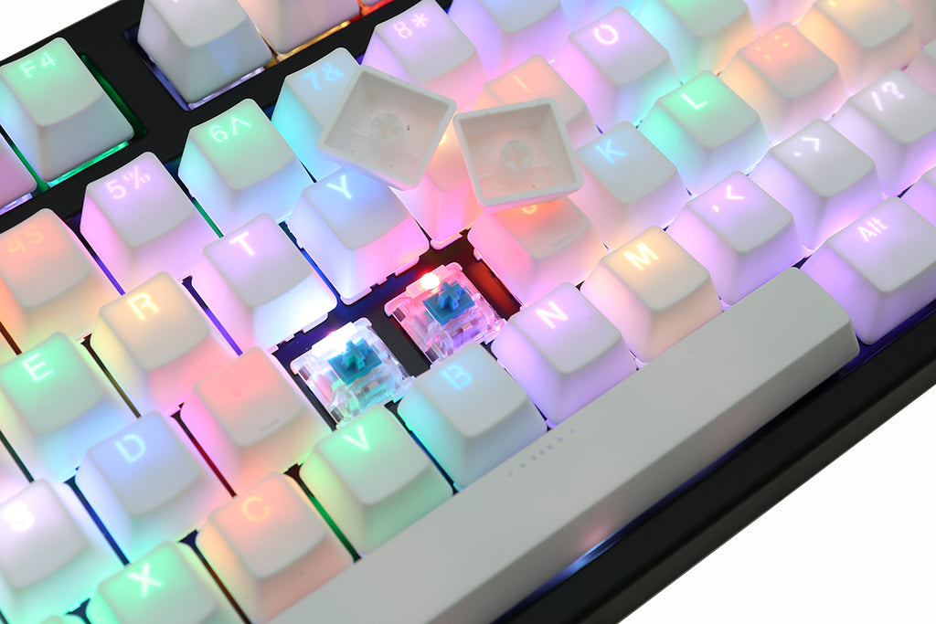 MK Disco White RGB LED TKL Double Shot PBT Mechanical Keyboard