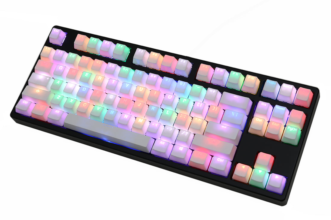 MK Disco White RGB LED TKL Double Shot PBT Mechanical Keyboard