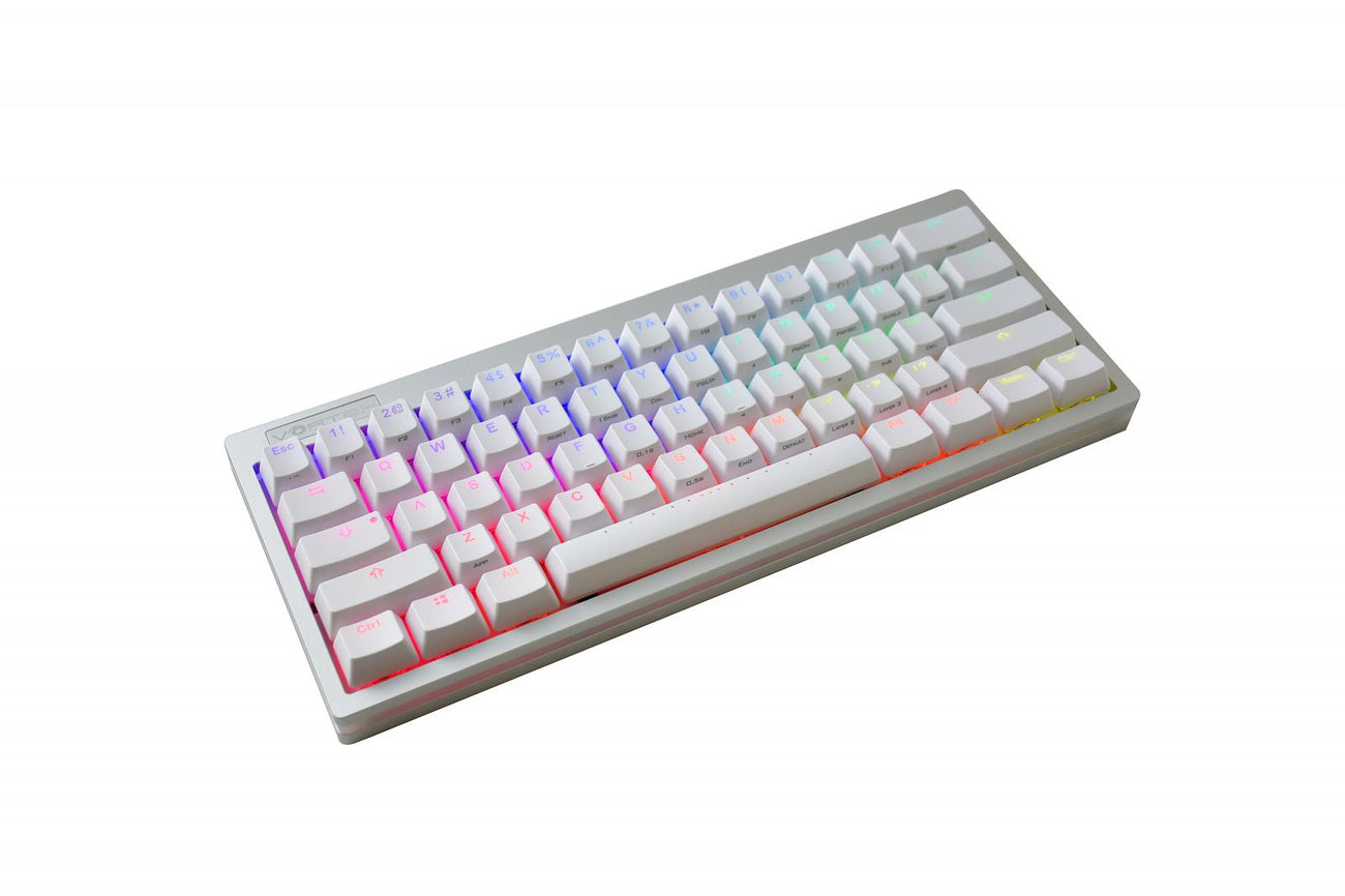 Vortex POK3R Silver LE Frosted White Border RGB LED 60% Double Shot PB