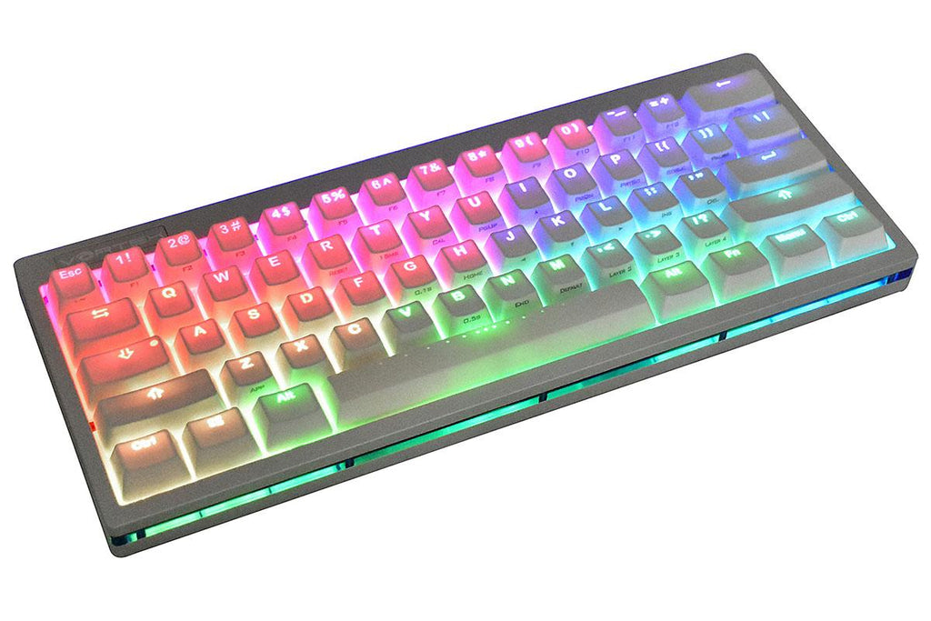 Vortex POK3R Silver LE Blue Border RGB LED 60% Double Shot PBT Mechani