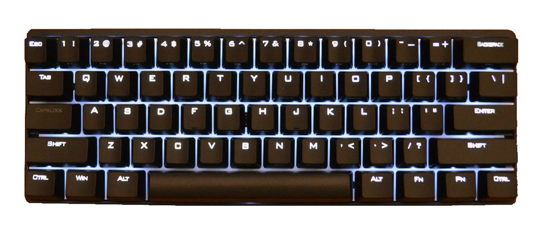 Vortex POK3R Black Case White LED 60% Double Shot PBT Mechanical Keybo