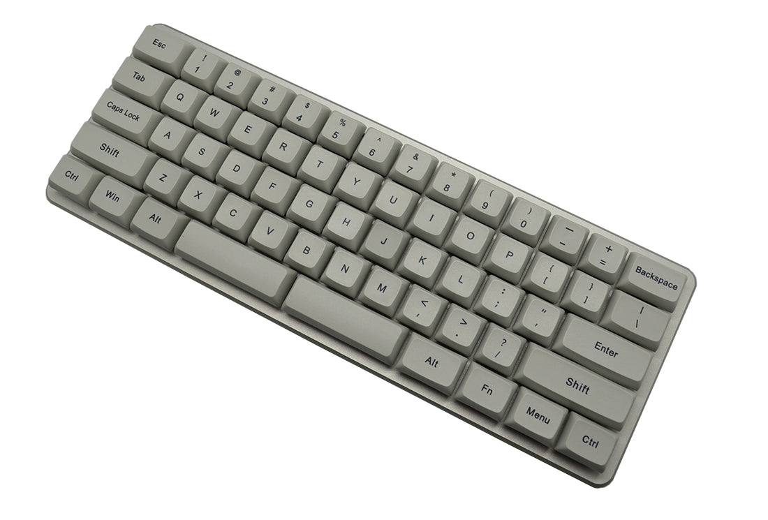 0.01 Z62 Silver Dye Sub White LED 60% Dye Sub PBT Mechanical Keyboard