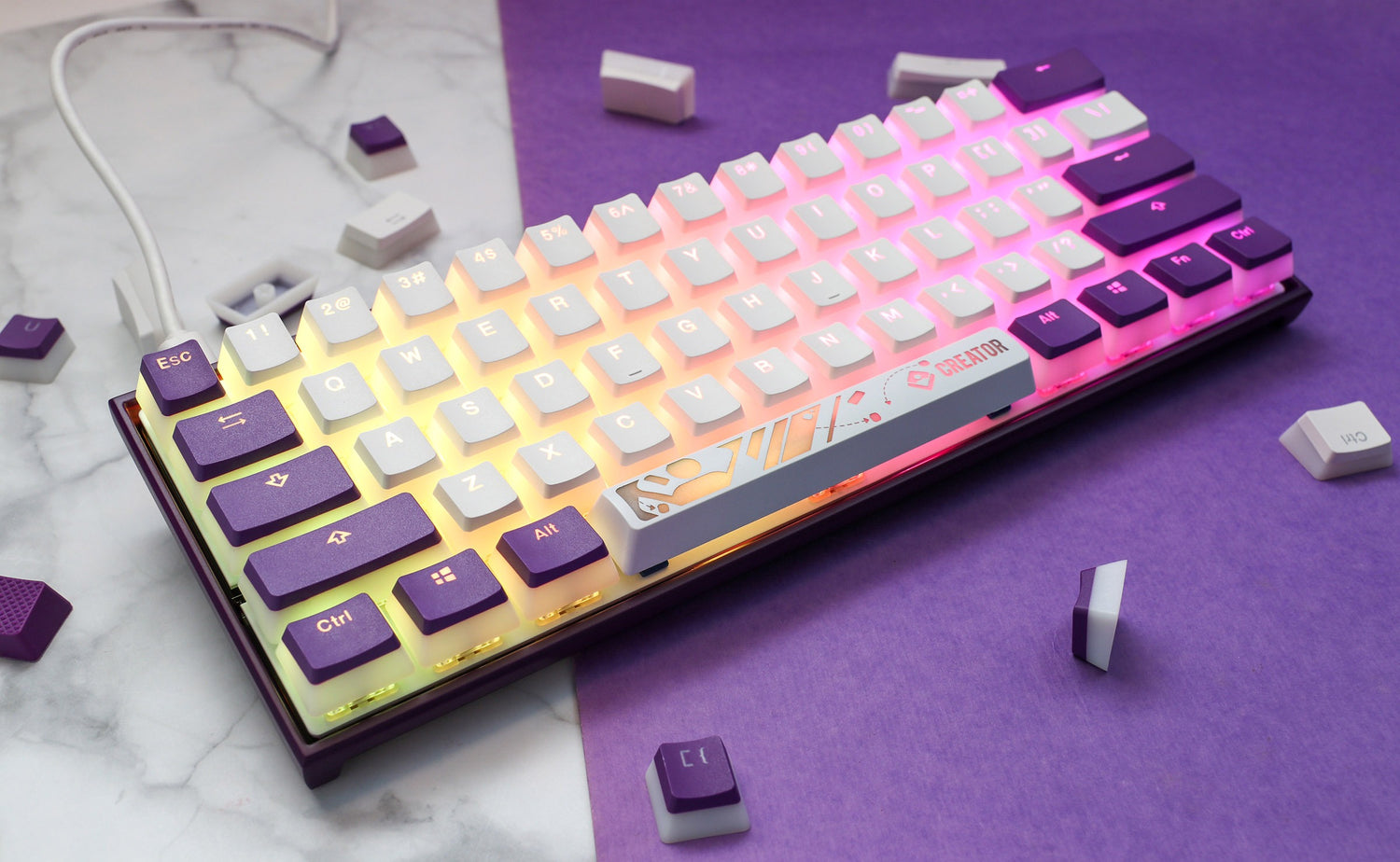 Ducky x MK Creator Mecha Mini RGB 60% Double Shot Pudding PBT Mechanic