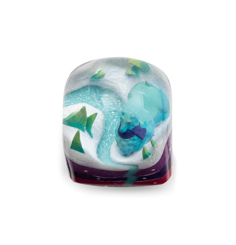 Dwarf Factory x MK Frostbit Llama Artisan Keycap DOM Profile Resin Art