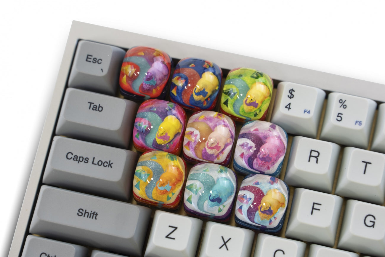 Dwarf Factory x MK Frostbit Llama Artisan Keycap DOM Profile Resin Art
