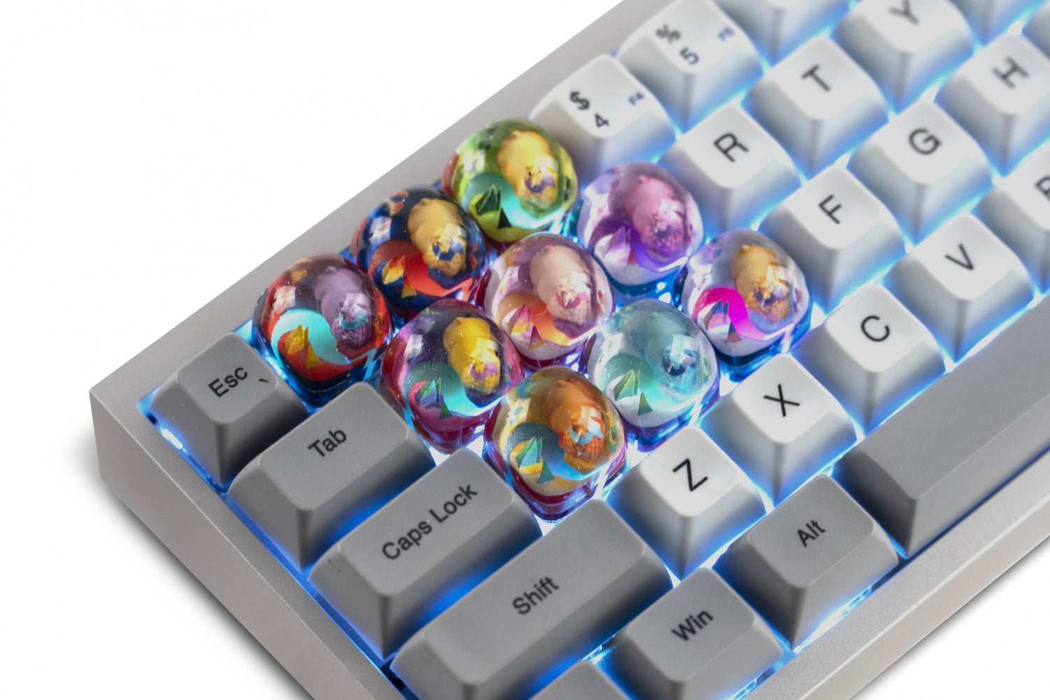 Dwarf Factory x MK Frostbit Llama Artisan Keycap DOM Profile Resin Art