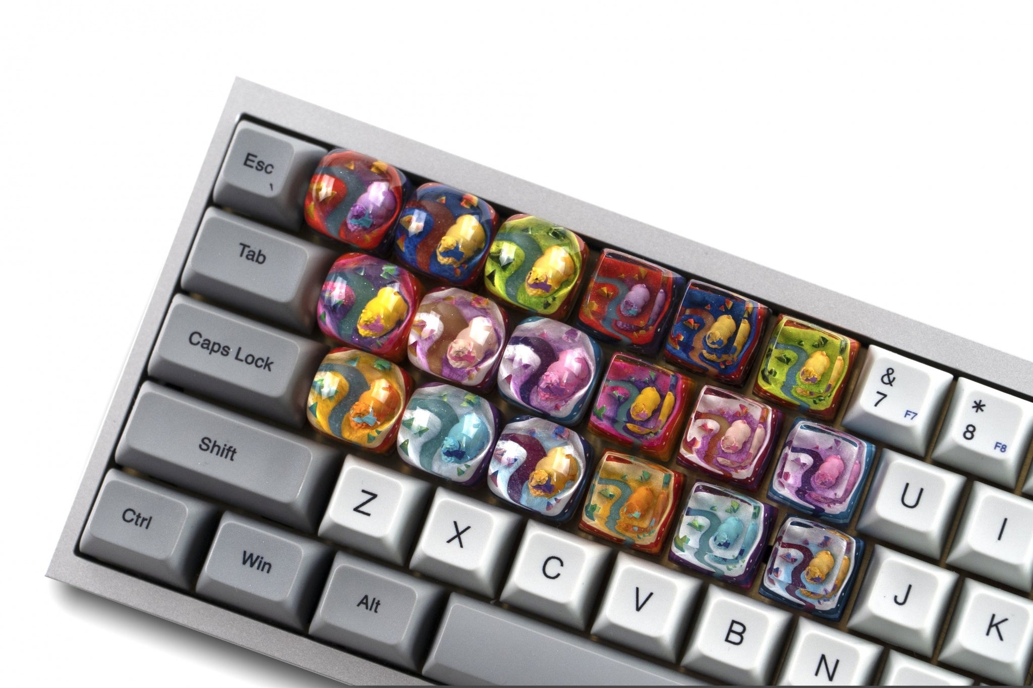 Dwarf Factory x MK Rainbow Llama Artisan Keycap SA Profile Resin Artis