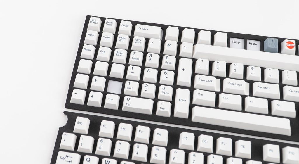 Tai-Hao Black on White 128 Key Cubic Double Shot ABS Keycap Set White