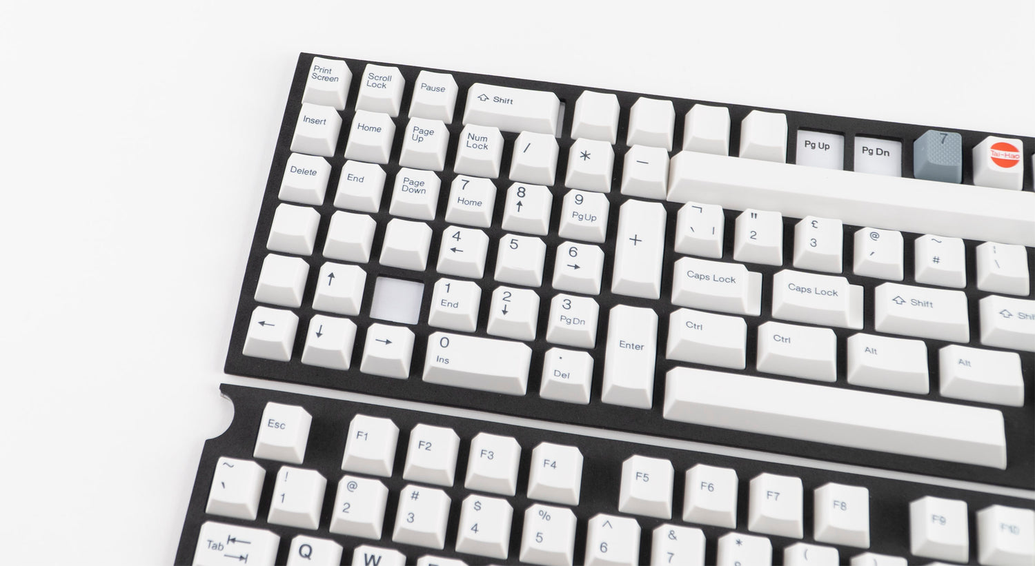 Tai-Hao Black on White 128 Key Cubic Double Shot ABS Keycap Set White