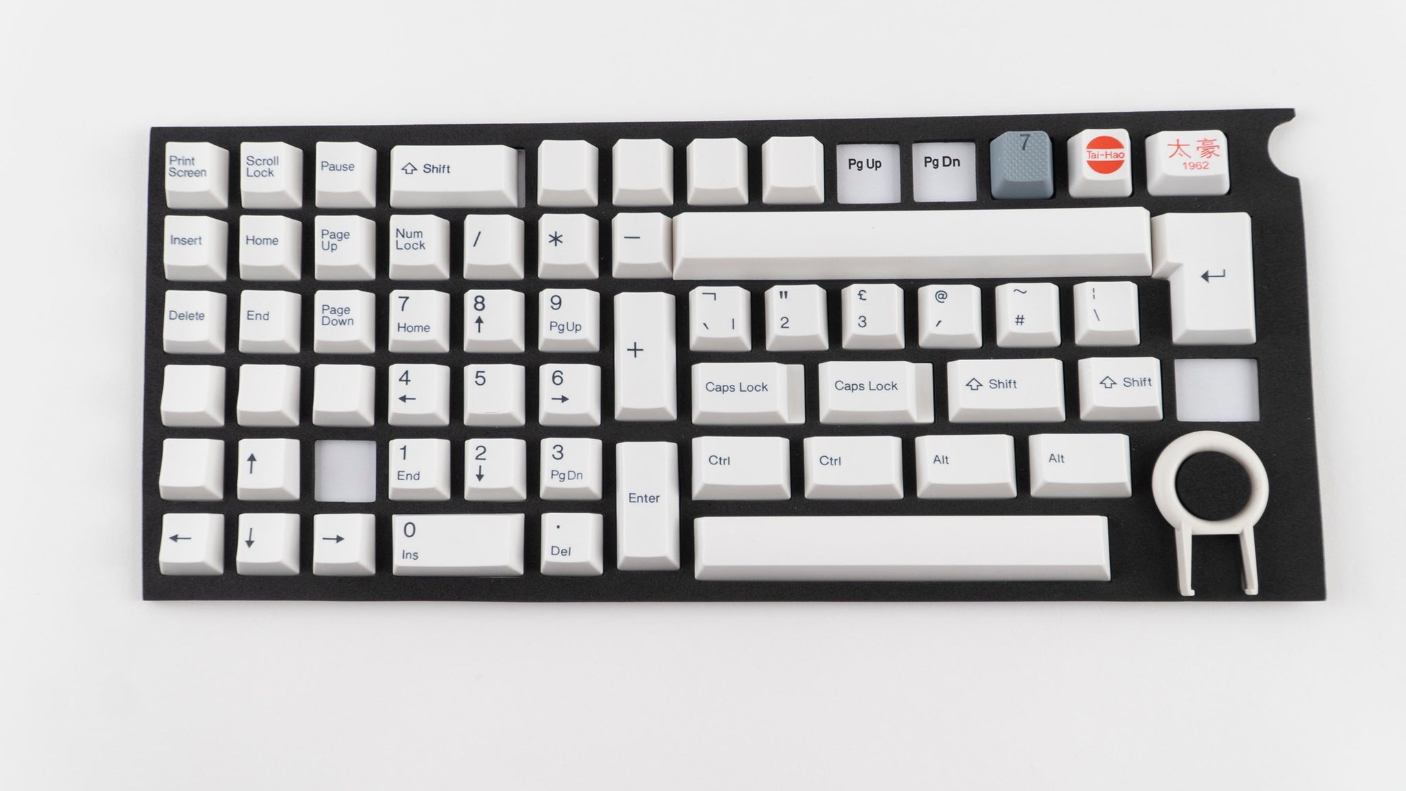 Tai-Hao Black on White 128 Key Cubic Double Shot ABS Keycap Set White