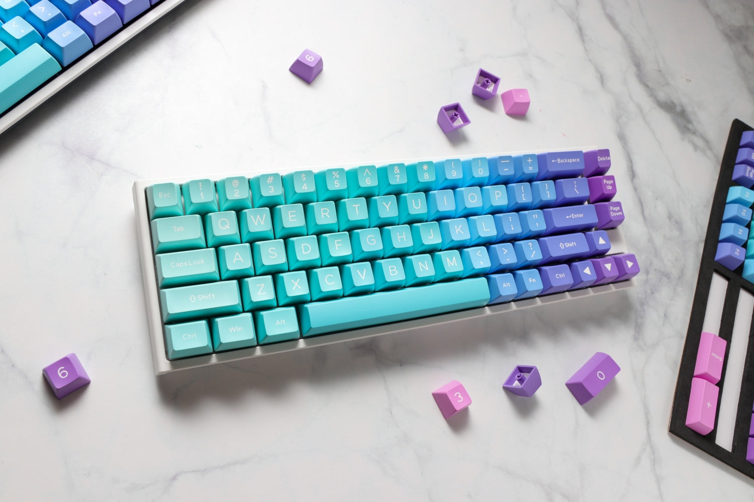 Hardcap x Ducky Azure 108 Key SA Profile Double Shot ABS Keycap Set