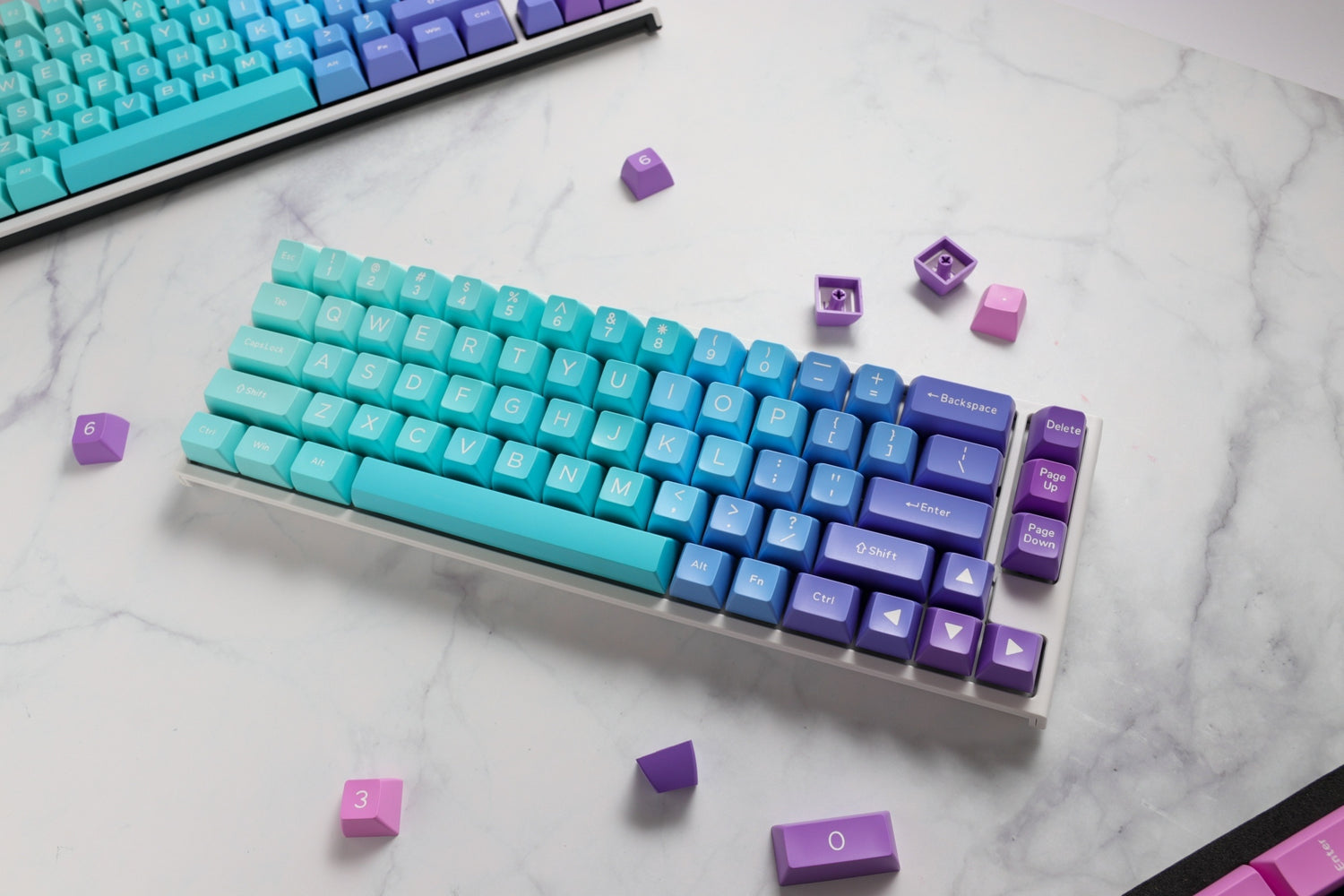 Hardcap x Ducky Azure 108 Key SA Profile Double Shot ABS Keycap Set