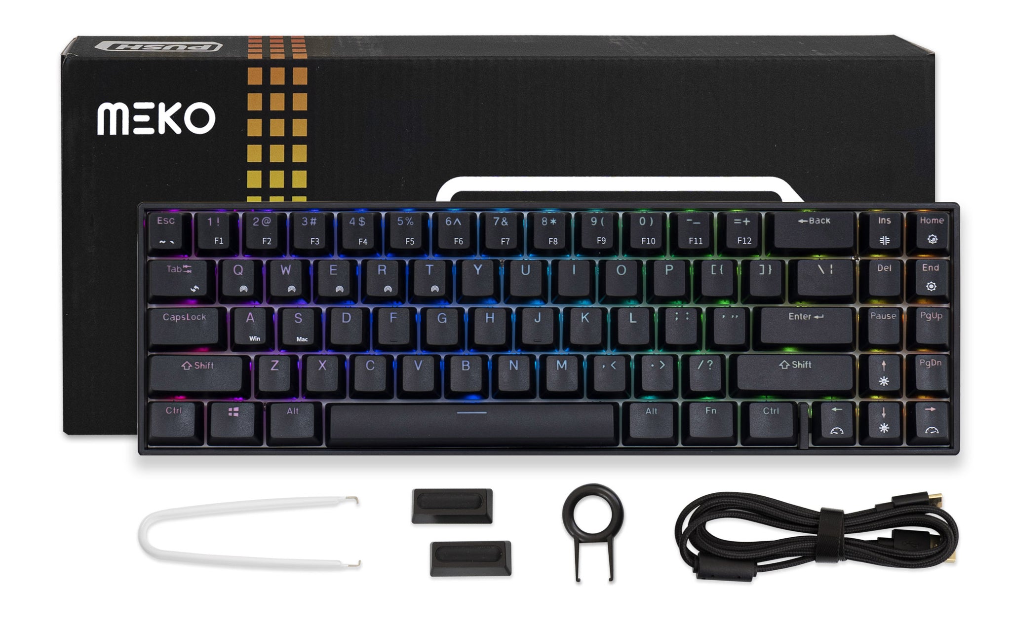 Meko Push 65% Hotswap Bluetooth RGB Double Shot ABS Mechanical Keyboar
