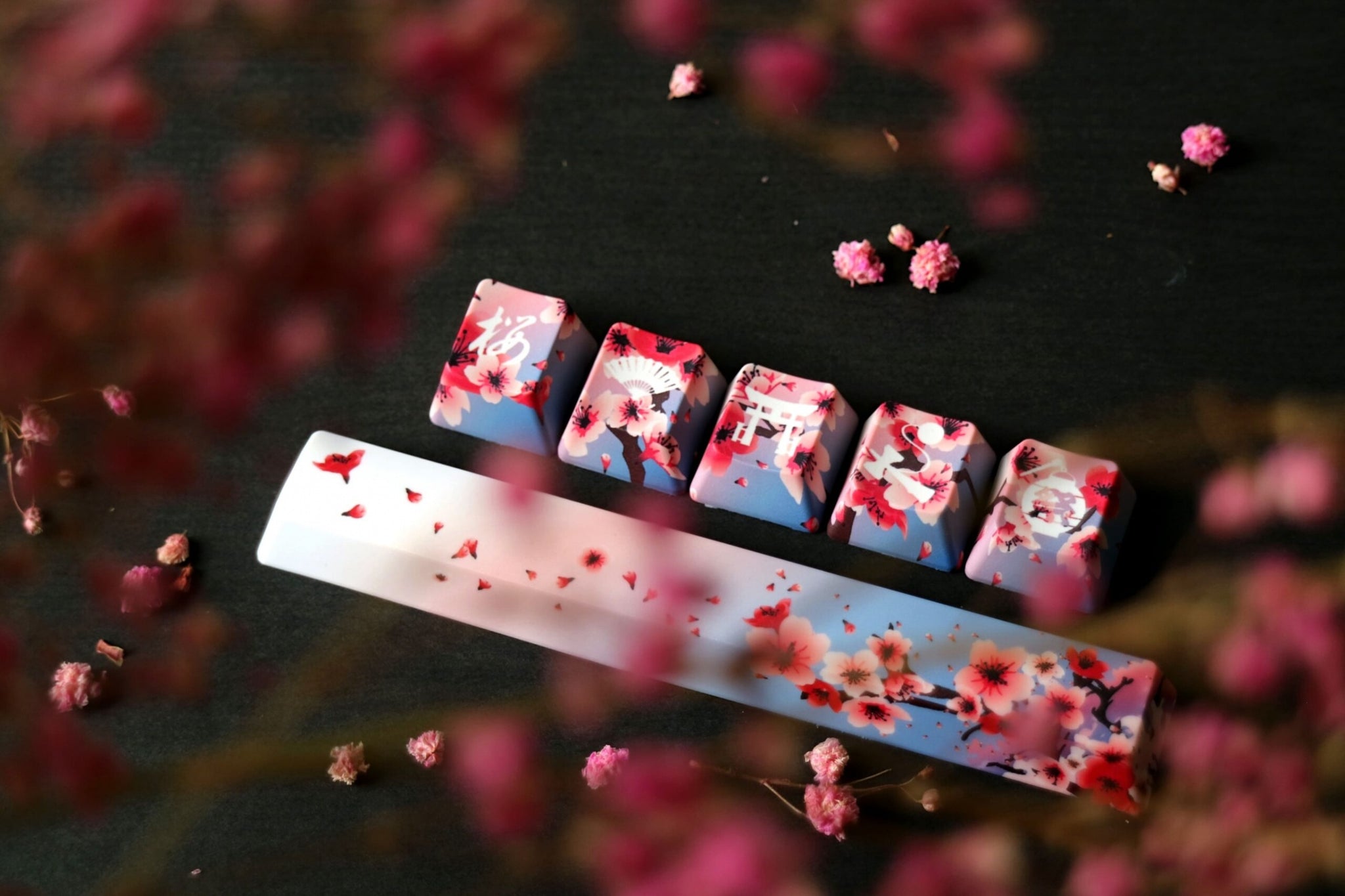 Traitors Sakura Shiro 6 Key OEM Profile Dye Sub Keycap Set
