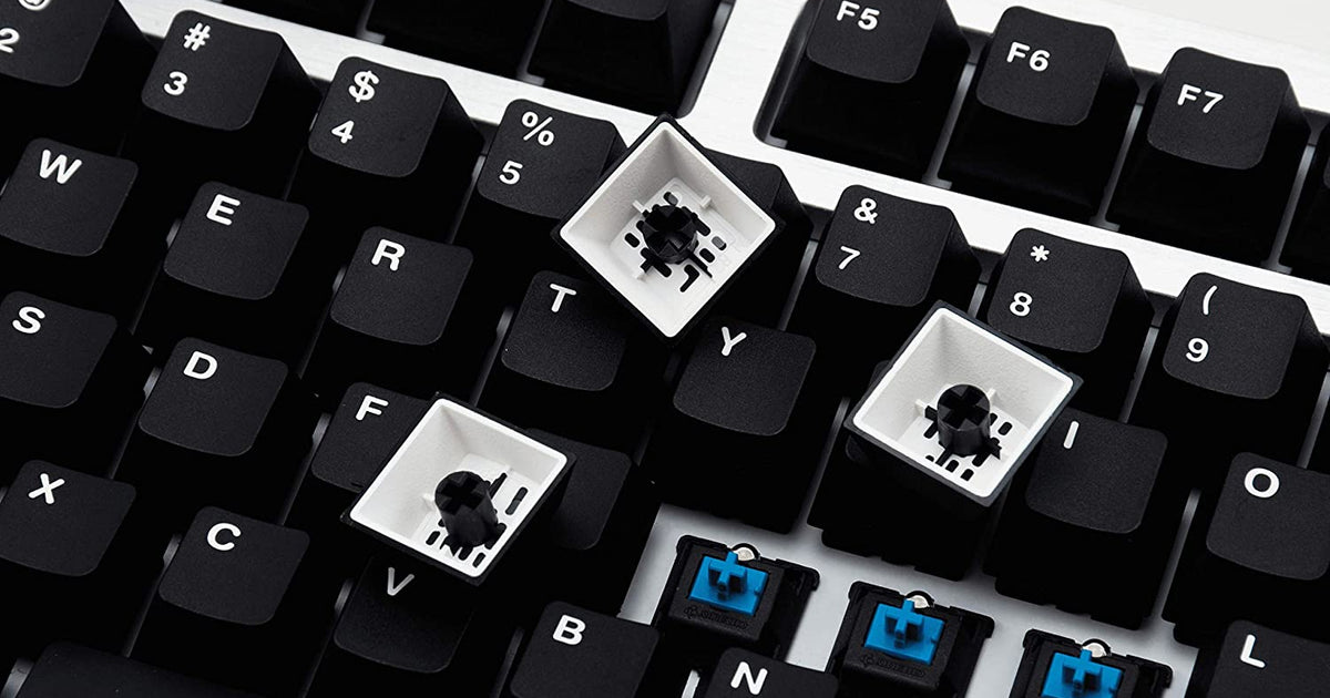 Mistel White on Black 119 Key OEM Profile Double Shot PBT Keycap Set