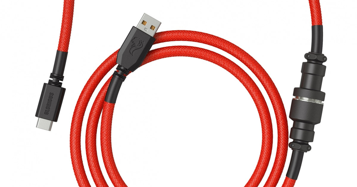Glorious PC Coiled Keyboard Cable Red