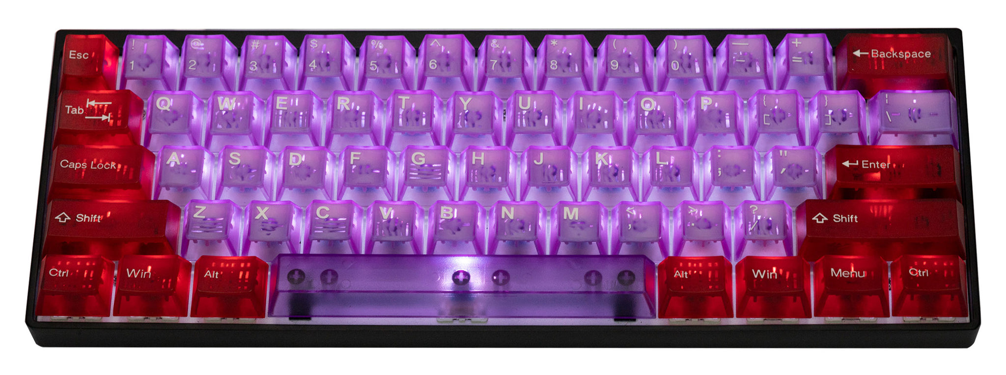 Tai-Hao Atomic Purple 152 Key Cubic Profile ABS Translucent Keycap Set