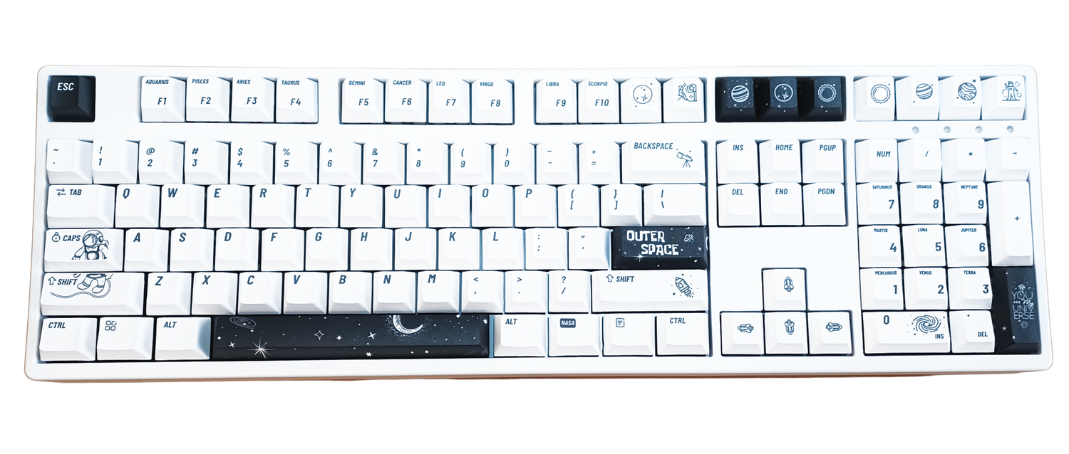 KBParadise Outer Space 140 Key Cherry Profile Dye Sub PBT Keycap Set