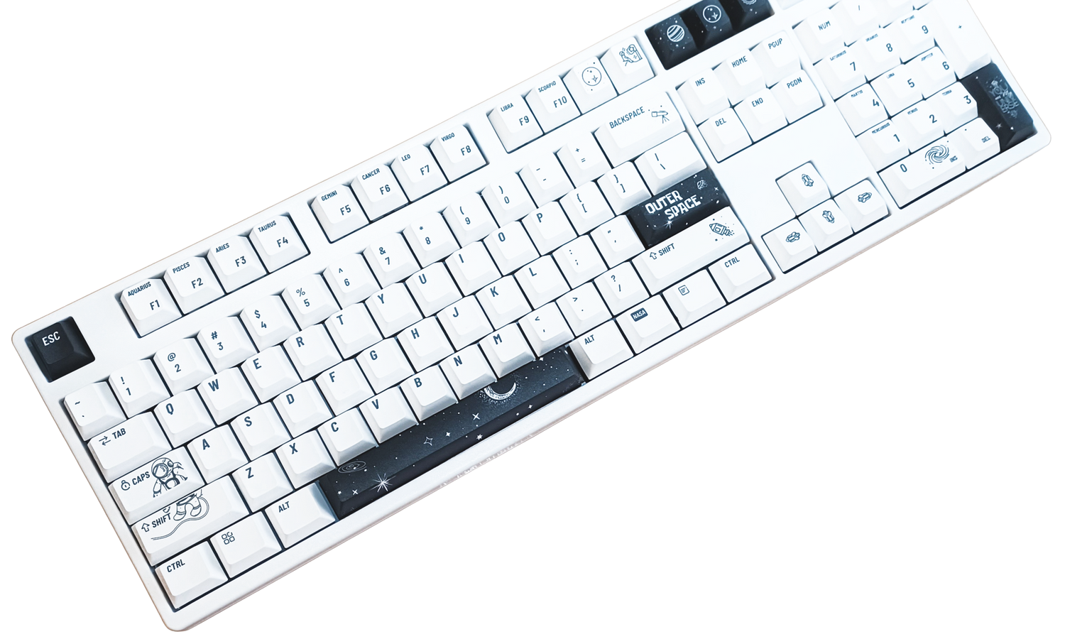 KBParadise Outer Space 140 Key Cherry Profile Dye Sub PBT Keycap Set
