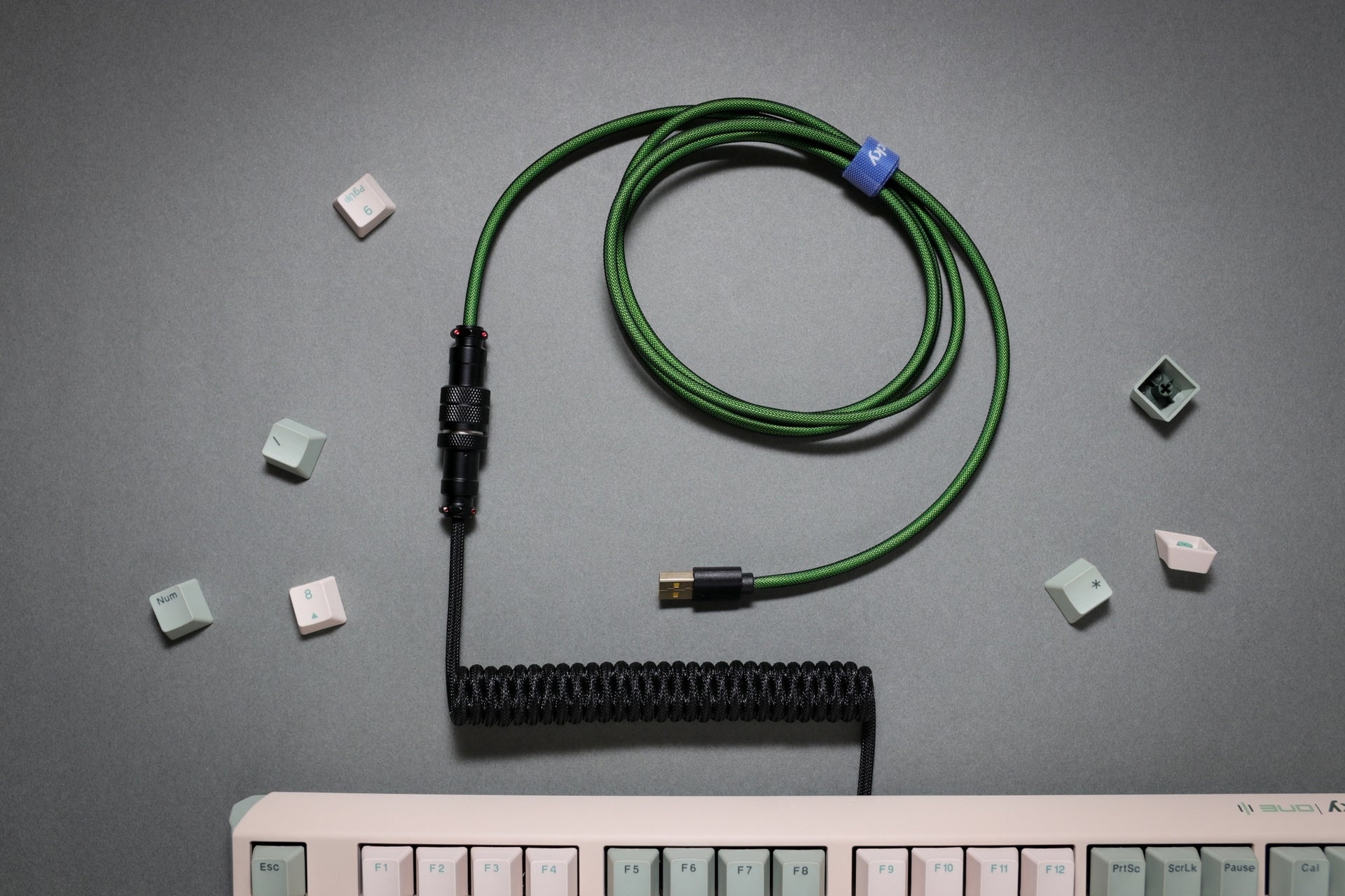 Ducky Pine Green Premicord Custom USB Cable w/ Coil