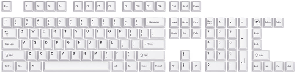 Odin Gaming Aurora White 115 Key Cherry Profile Dye Sub PBT Keycap Set