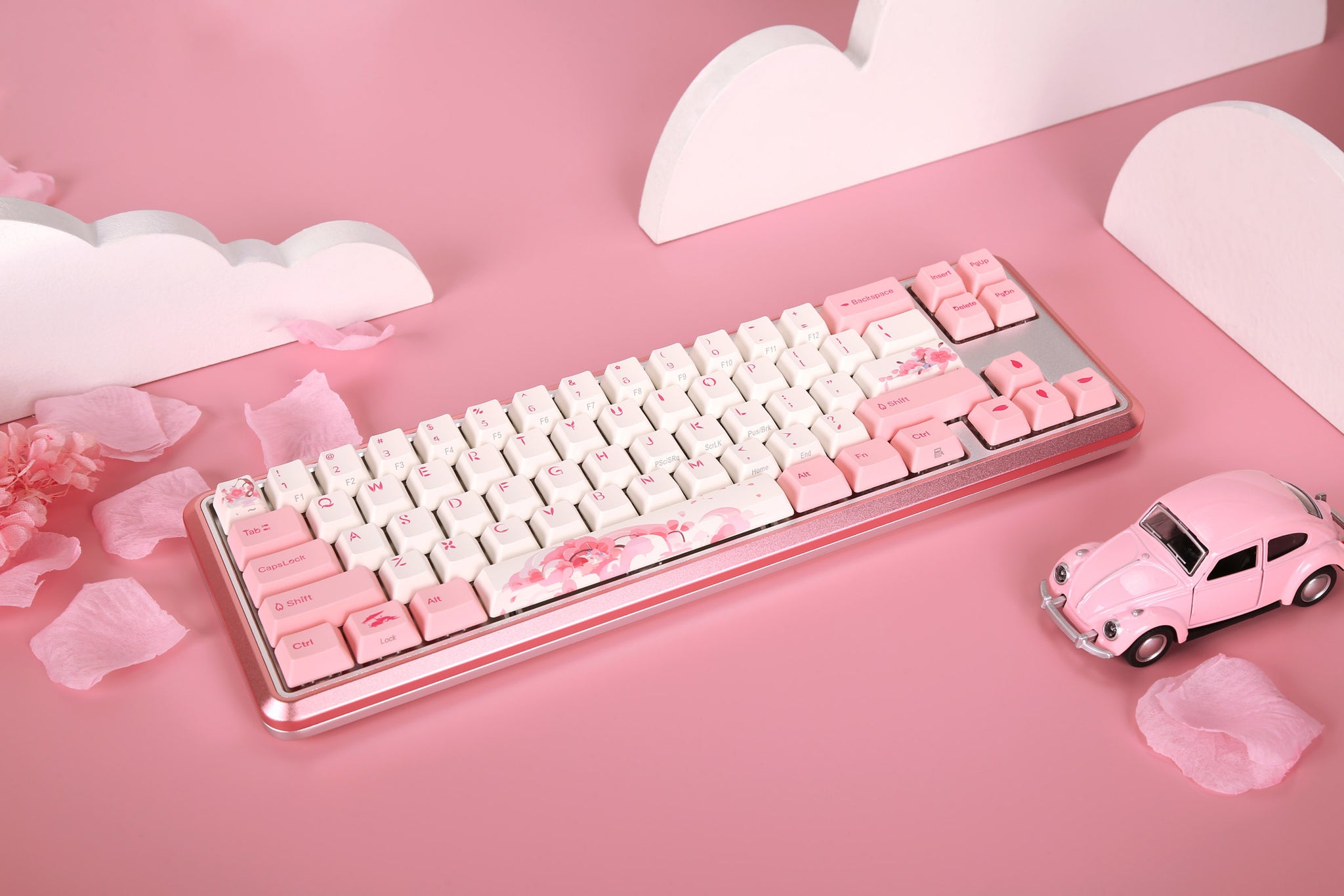 Varmilo Sword 2-68 Sakura R2 White LED 65% Dye Sub PBT Aluminum EC Mec