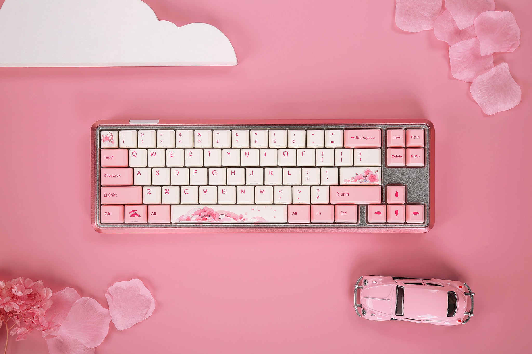 Varmilo Sword 2-68 Sakura R2 White LED 65% Dye Sub PBT Aluminum EC Mec