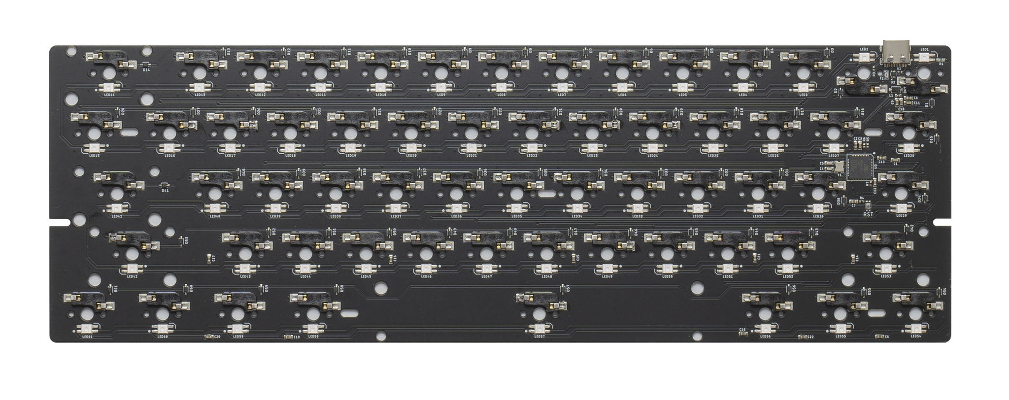 MK61 Hotswap PCB ANSI 60% RGB QMK VIA compatible